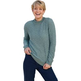 Damen Stehkragenpullover aus Effektgarn jade, Gr&ouml;&szlig;e 44