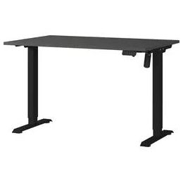 Schreibtisch Germania "Boras", grau (graphit, schwarz, schwarz, graphit), B:120cm H:120cm T:80cm, Tische, Schreibtisch, Breite 120/140/160 cm, Metallgestell in vers. Farben, Made in Germany