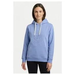 Hoodie Zwillingsherz "Strand Meer K&uuml;ste", Damen, Gr. L, blau, Sweatware, Obermaterial: 50% Baumwolle, 50% Polyester, unifarben mit Farbeins&auml;tzen, regular fit normal, hoch geschlossener Ausschnitt, angesetztes B&uuml;ndchen, Sweatshirts Hoodie, mit Kapuze und gleichfarbig gesticktem Ankermotiv