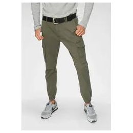 Jack & Jones Cargohose JACK & JONES "PAUL FLAKE", Damen, Gr. 36, L&auml;nge 34, gr&uuml;n (olive night), Web, Obermaterial: 98% Baumwolle, 2% Elasthan, unifarben, bequem normal, Hosen Cargohose