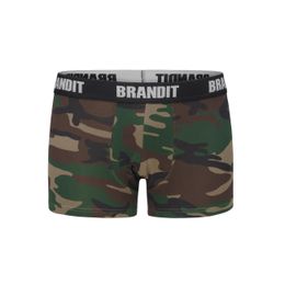 Brandit Herren Boxershorts "Brandit Herren Boxershorts Logo 2er Pack", Gr. Swoodland, schwarz, 95% Baumwolle, 5% Elasthan, Unterhosen