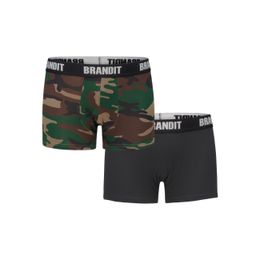 Brandit Herren Boxershorts "Brandit Herren Boxershorts Logo 2er Pack", Gr. S, gr&uuml;n, 95% Baumwolle, 5% Elasthan, Unterhosen