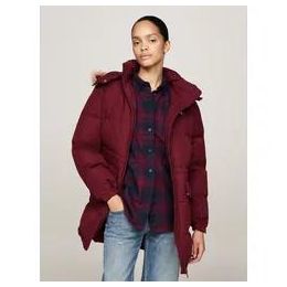 Tommy Hilfiger Steppjacke TOMMY JEANS "TJW MIDI ALASKA FAUX FUR", Damen, Gr. L (40), rot (deep rouge), Web, Obermaterial: 100% Polyester. Futter: 100% Polyester, unifarben, normal h&uuml;ftbedeckend, B&uuml;ndchen mit Klettverschluss, Jacken Steppjacke, mit Fellimitat