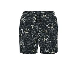 TRIGEMA Herren Shorts "TRIGEMA Bade-/Freizeitshorts mit Druckmotiv"schwarz, Gr. XL, Web, 50% Baumwolle, 50% Polyamid, Hosen