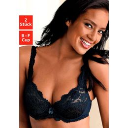 Petite Fleur Damen B&uuml;gel-BH, schwarz+wei&szlig;, Gr&ouml;&szlig;e 100D
