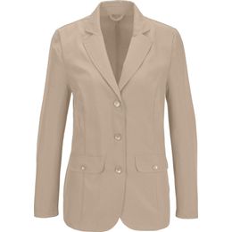 Damen Blusenblazer mit Wiener N&auml;hten beige, Gr&ouml;&szlig;e 54