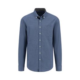 Fynch-Hatton Herren Langarmhemd, blau, Gr. XXL, unifarben, Web, Obermaterial: 100% Baumwolle, Hemden, mit Logostickerei