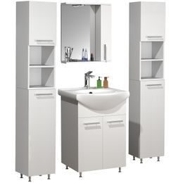 Waschtisch Vcm, B:115cm T:45cmwei&szlig;, Badezimmer, Schr&auml;nke, "5tlg Waschplatz Waschtisch Spiegelschrank Lisalo M"