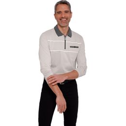 Herren Poloshirt mit langen &Auml;rmeln hellgrau, Gr&ouml;&szlig;e 44/46