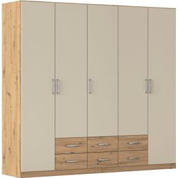 Dreht&uuml;renschrank Rauch, B:226cm H:210cm T:54cmeiche artisan, beige (champagner), griffe chrom, Holzwerkstoff, Schr&auml;nke, "Kleiderschrank Garderobe