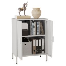 Kommode Vcm, B:60cm T:35cmwei&szlig;, Sideboards, "Stahl Kommode Sideboard Schrank Dreht&uuml;ren Flokas S"