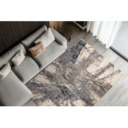 Teppich Kayoom, B:60cm H:22mm L:110cm, grau, Polypropylen, Wohnzimmer, Teppiche, "Firenze 485", Kurzflor, Modernes Muster, Fu&szlig;bodenheizungsgeeignet,
