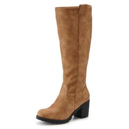 Lascana Damen Weitschaftstiefel, camelfarben, Gr&ouml;&szlig;e 38