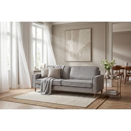 3-Sitzer Home Affaire, B:236cm H:89cm T:97cmsilber grau, 100% Polyester, Sofas, "Pinto Skandi,Maxi-Ausf&uuml;hrung, 236 cm, Chenille, Struktur", mit