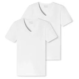 T-Shirt Schiesser "T-Shirt 2PACK T-shirt 2er Pack", Herren, Gr. 3XL, wei&szlig;, Obermaterial: 95% Baumwolle CO. 5% Elasthan EL., Shirts T-Shirt