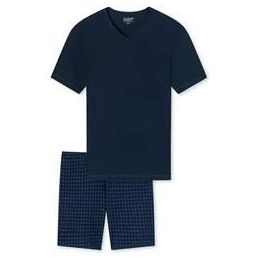 Schlafanzug UNCOVER BY Schiesser "Pyjama", Herren, Gr. S, blau (dunkelblau), Obermaterial: 100% Baumwolle CO., Homewear-Sets Schlafanzug