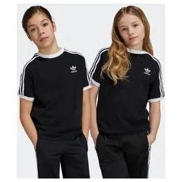 T-Shirt Adidas ORIGINALS "3 STRIPE TEE", Jungen, Gr. 128, schwarz-wei&szlig; (schwarz, wei&szlig;), Obermaterial: 100% Baumwolle, Shirts T-Shirt, sportlicher Stil, mit kurzen &Auml;rmeln, f&uuml;r Kinder, aus Baumwolle