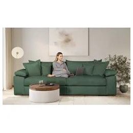 Big-Sofa Home Affaire "Soft&Cosy XL, B: 246 cm - OTTO. Verl&auml;ssliche Qualit&auml;t.", gr&uuml;n (dunkelgr&uuml;n), B:246cm T:123cm, 100% Polyester, Sofas, Big-Sofa, Mega-Sofa, Cord oder Chenille-Struktur, mit Federkern & 4 Zierkissen, Topseller