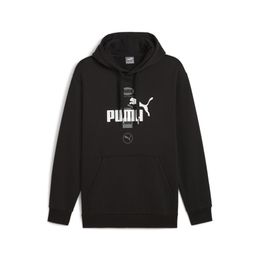 Puma Herren Kapuzensweatshirt "POWER GRAPHIC HOODIE FL", schwarz, Gr. M, bedruckt, Fleece, Obermaterial: 66% Baumwolle, 34% Polyester, Sweatshirts,