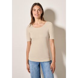 Cecil Damen T-Shirt, lila, Basic, Gr. XXL, unifarben, Web, 100% Baumwolle, Shirts, Basic