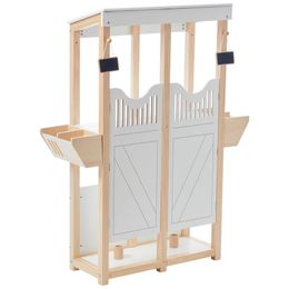 My Baby Lou Pferdestall, Schwarz, Wei&szlig;, Kiefer, Holz, Metall, 7-teilig, Kiefer, Schima, Sperrholz, 25.5x104.3x84.2 cm, EN 71, Spielzeug, Kinderspielzeug, Kinderspiele