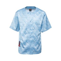 Fubu Damen T-Shirt "Fubu Herren FM232-010-1 Fubu Retro Aop Baseball Jersey"lightblau, Gr. XS, bedruckt, 95% Polyester, 5% Elasthan, Shirts