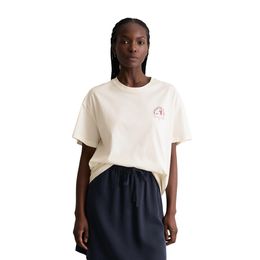 Marc O'Polo Damen T-Shirt "aus Basic Single Jersey"silky wei&szlig;, Basic, Gr. XS, MARC O'POLO DENIM, unifarben, Obermaterial: 100% Baumwolle, Shirts