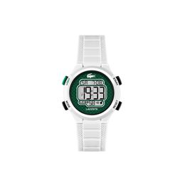Lacoste Kinder Chronograph "LC33 Kids"wei&szlig;, Armbanduhren, Quarzuhr, Armbanduhr, Silikonarmband, digital, Tag, Stoppfunktion