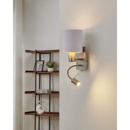 Eglo Wandleuchte "PASTERI Wandlampe - Stahl - E27;LED - 1X40W;1X3,8W - IP20", 2, H: 38cm, 1 Stk., silber, Wohnzimmer, Leuchten, Wandstrahler,
