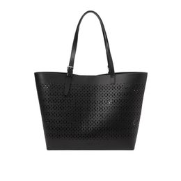 Marc O'Polo MARC O'POLO Damen Shopper "mit herausnehmbarer Innenpouch", schwarz, Leder, unifarben, Taschen