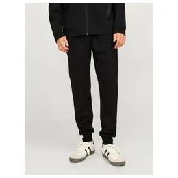 Jack & Jones Sweathose JACK & JONES "JPSTWILL FUSION SWEAT PANTS NOOS", Herren, Gr. XL, N-Gr, schwarz, Web, Obermaterial: 58% Polyester, 42% Baumwolle, unifarben, slim fit normal, Hosen Sweathose