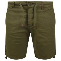 Leinenhose INDICODE "Leinenhose IDMoses", Herren, Gr. M, N-Gr, gr&uuml;n (schwarz olive), Obermaterial: 55% Leinen LI. 45% Baumwolle CO., regular fit kurz, Hosen