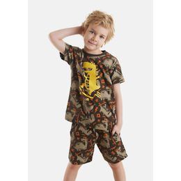 DENOKIDS Jungen Hausanzug "Set", Gr. 104braun, 100% Baumwolle, bedruckt, Homewear-Sets