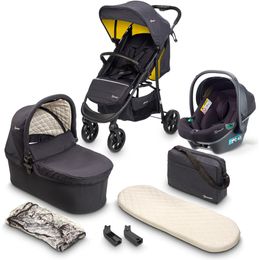 BABYGO Kinder Kombi-Kinderwagen "Style - 3in1", gelb, Kinderwagen, inkl. Babyschale mit Adaptern u. Wickeltasche