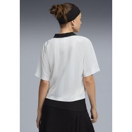 Puma Damen T-Shirt "ESS JERSEY", wei&szlig;, Gr. M, unifarben, Web, Obermaterial: 100% Polyester, Shirts, lockere Passform, Kurzarm, atmungsaktiv, mit