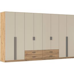 Dreht&uuml;renschrank Rauch, B:360cm H:210cm T:54cmeiche artisan, beige (champagner), griffstangen graumetallic, Holzwerkstoff, Schr&auml;nke, "Kleiderschrank