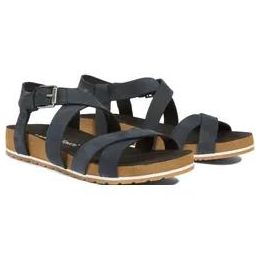 Sandale Timberland "MALIBU WAVES BACKSTRAP SANDAL", Damen, Gr. 41, schwarz, Leder, Schuhe Sandale, aus Leder