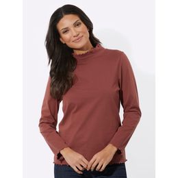 Classic Basics Damen Langarmshirt "Stehkragen-Shirt", rot, Gr. 38, unifarben, 100% Baumwolle, Shirts