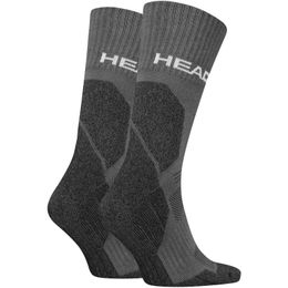 Head Herren Socken "Head HIKING ALL CLIMATES CREW 2P", Gr. 39, grau, Materialmix, unifarben mit Farbeinsatz, Socken, mit Logostickerei