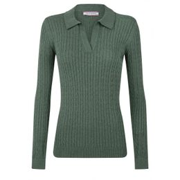 FELIX HARDY Damen Polokragenpullover "Pullover"gr&uuml;n, Gr. L, 100% Baumwolle, Pullover