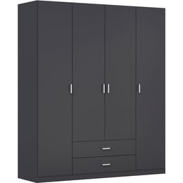 Dreht&uuml;renschrank Rauch, B:181cm H:210cm T:54cmgraumetallic, griffe alu, Holzwerkstoff, Schr&auml;nke, "Kleiderschrank Garderobe GAMMA Breiten