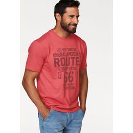 MAN'S WORLD MAN'S WORLD Herren Rundhalsshirt, orange, Gr. S, bedruckt, Single Jersey, Obermaterial: 100% Baumwolle, Shirts, kurz&auml;rmelig, l&auml;ssige Passform,