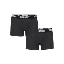 Brandit Herren Boxershorts "Brandit Herren Boxershorts Logo 2er Pack", Gr. Sschwarz, schwarz, 95% Baumwolle, 5% Elasthan, Unterhosen