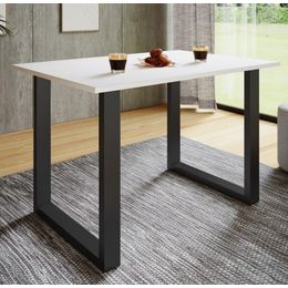 Esstisch Vcm, B:140cm T:50cm, wei&szlig;, Tische, "Premium Holz Esstisch K&uuml;chentisch Xona U 140x50"