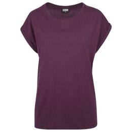Urban Classics Damen Kurzarmshirt "Urban Classics Damen Ladies Extended Shoulder Tee"cherry, Gr. L, unifarben, 100% Baumwolle, Shirts