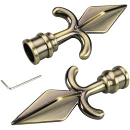Gardinenstangen-Endst&uuml;ck Liedeco, H:5,2cm L:11cm &Oslash;:1,6cm, gold, Gardinenstangenendst&uuml;cke, "Amor", f&uuml;r Gardinenstangen &Oslash; 16 mm