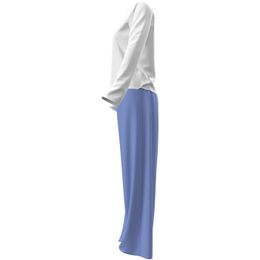 Damen Schlafanzug "LS PANT SET", Calvin Klein Underwear, Gr. L, blau, Web, Obermaterial: 100% Baumwolle, unifarben, Homewear-Sets, Normale Passform