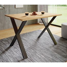 Esstisch Vcm, B:140cm T:80cm, braun, Tische, "Premium Holz Esstisch K&uuml;chentisch Xona X 140x80"