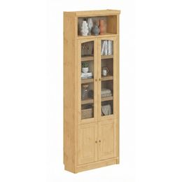 B&uuml;cherregal OTTO HOME, B:80cm H:220cm T:29cmnatur, Massivholz, Wohnzimmer, Regale, "Soeren", Tiefe 29 cm, H&ouml;he 220 cm, 4 T&uuml;ren, FSC-zertifiziert