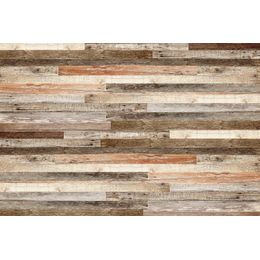 papermoon Fototapete "Wooden Wall", B/L: 2m x 1,49m, Bahnen: 4 Stk., bunt, Tapeten